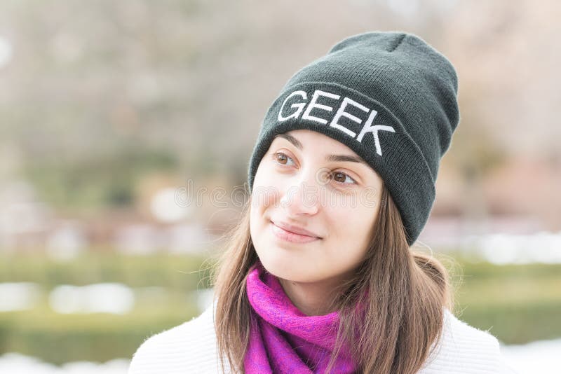 Happy Geek Girl Portrait stock image. Image of human - 37897127