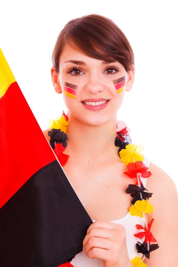 Happy german fan stock image. Image of female, looking - 13842753