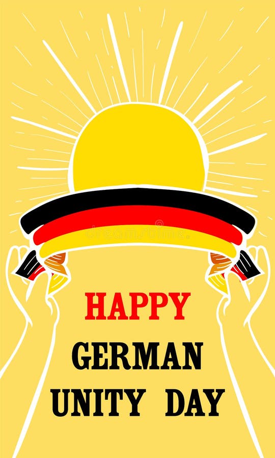 Happy German Unity Day Vertical Banner, Hand Drawn Style Stock ...