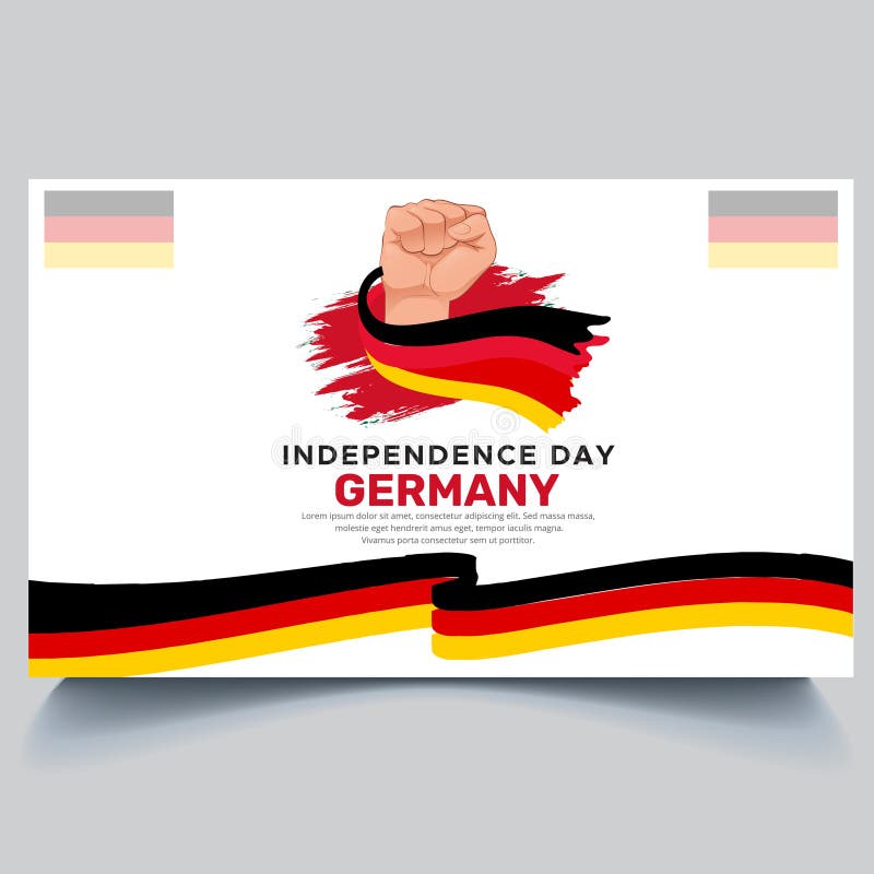 Happy Germany Independence Day Banner and Hand Flag Design Vector Stock ...