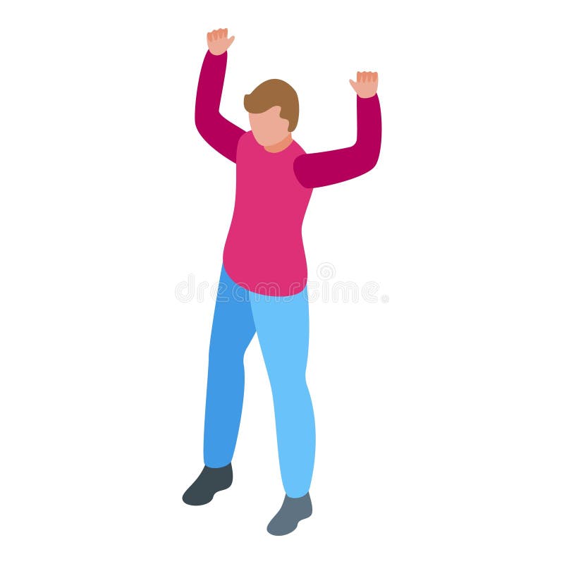 Happy Gesture Icon Isometric Vector. Man Character Stock Vector ...
