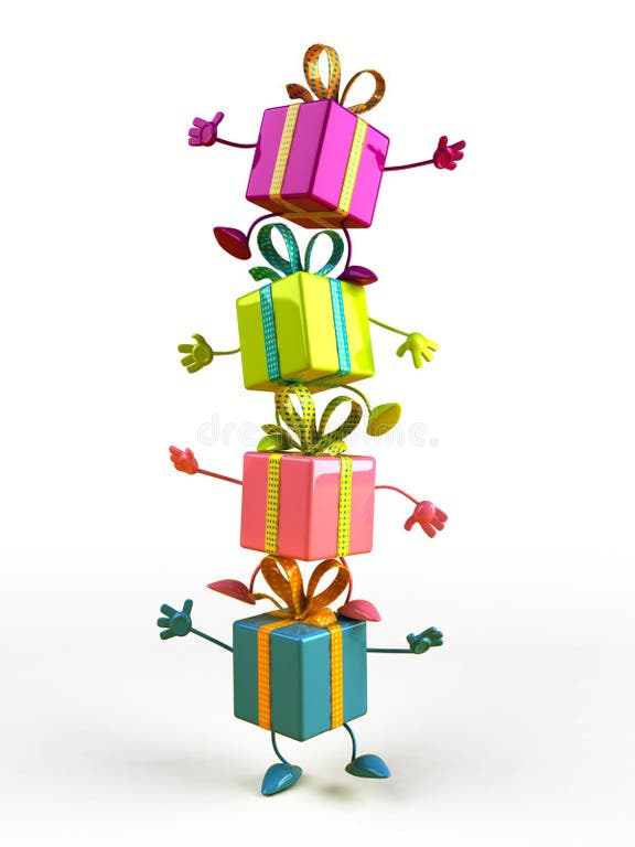 Happy gifts stock illustration. Illustration of paper - 3493784