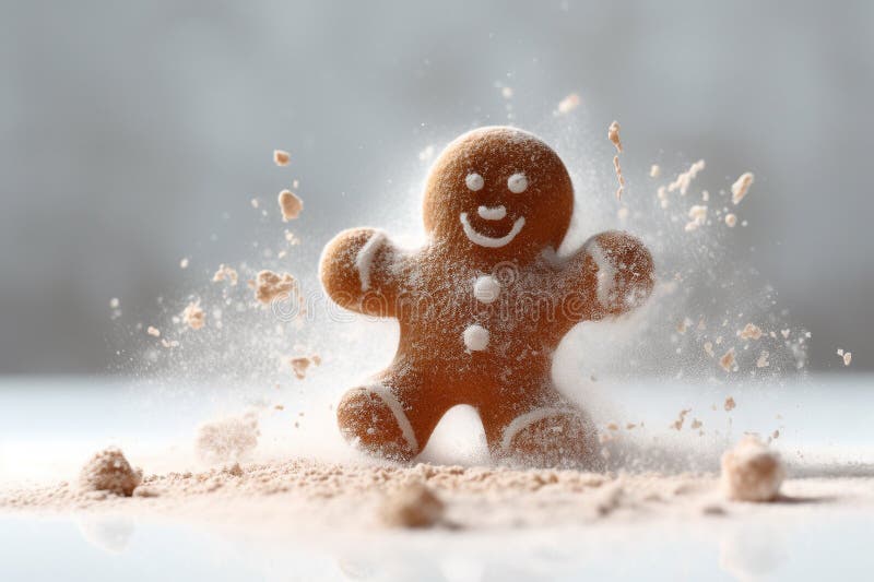 A Happy Gingerbread Man Dancing on the Kitchen Table. Generative AI ...