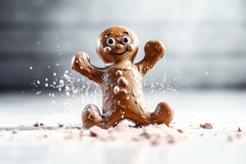A Happy Gingerbread Man Dancing on the Kitchen Table. Generative AI ...