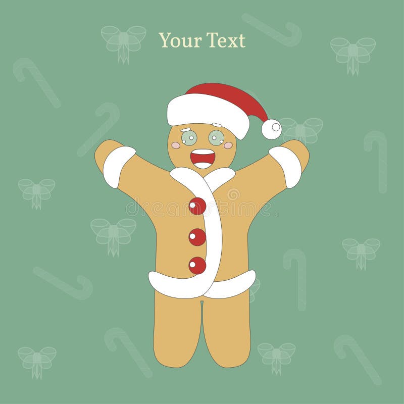 Happy Gingerbread man. stock vector. Illustration of celebrate - 61851809