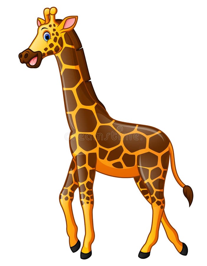 Happy Giraffe Cartoon Isolated on White Background Stock Vector ...