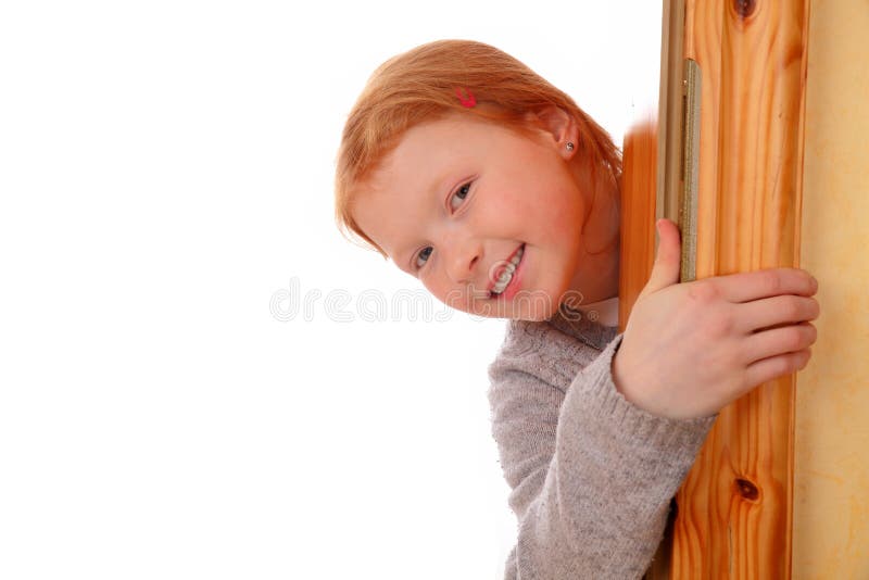 Sneaky Girl stock image. Image of isolated, smiling, quiet - 7808035