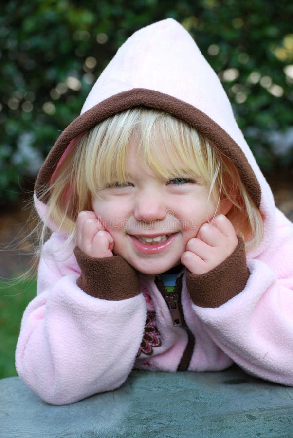 Happy Girl stock photo. Image of adorable, hood, happy - 7194816