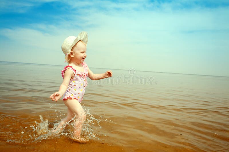 Happy girl on the beach stock photo. Image of beach, happy - 24136150