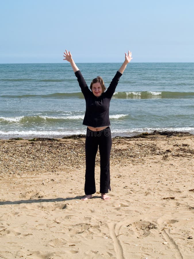 Happy girl on the beach stock image. Image of nature, blue - 2763385