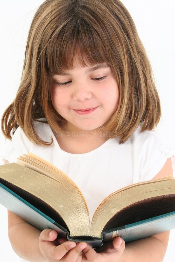Happy Girl with Big Book stock photo. Image of libraries - 353256
