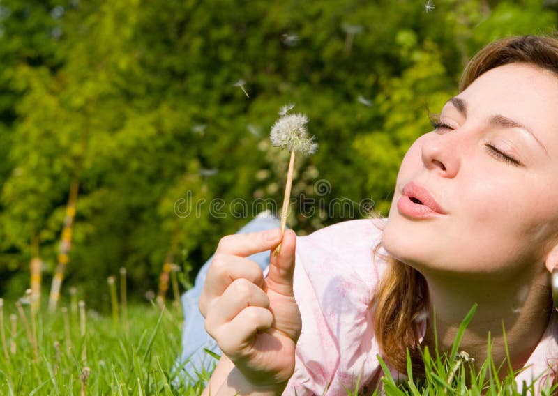 Dandelion stock photo. Image of spring, blowing, play, green - 610630
