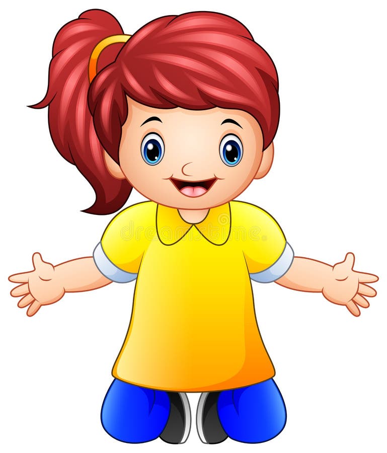 Happy girl cartoon stock vector. Illustration of female - 107046595