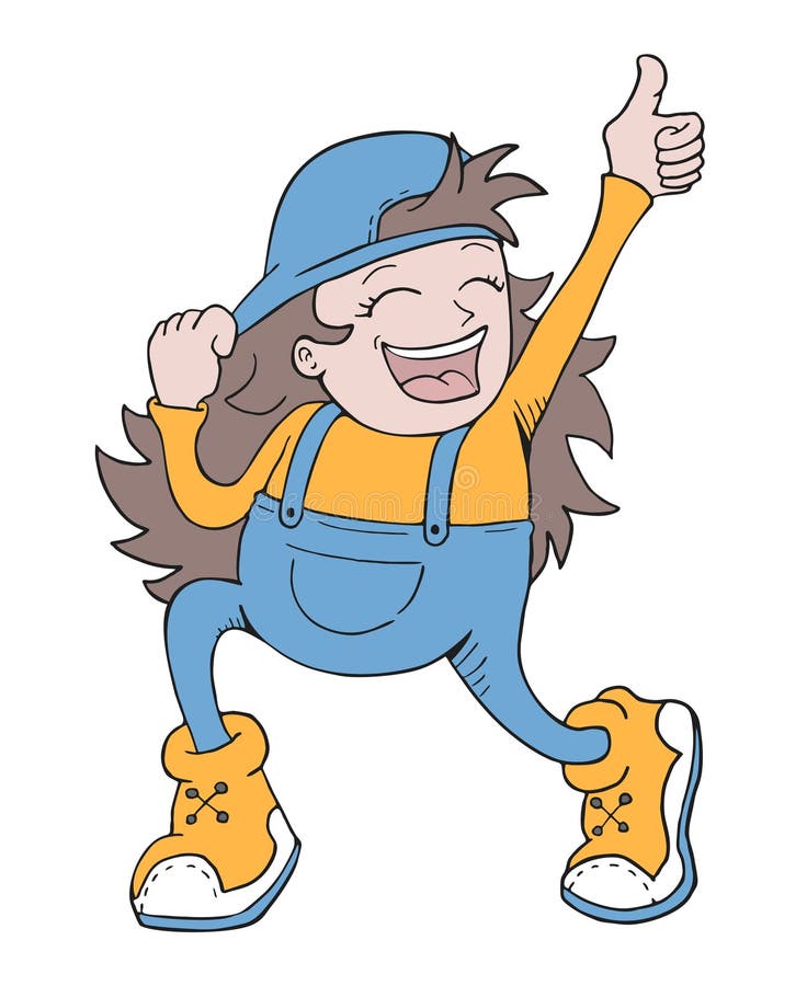 Happy Girl Celebrating Victory Stock Vector - Illustration of cartoon ...