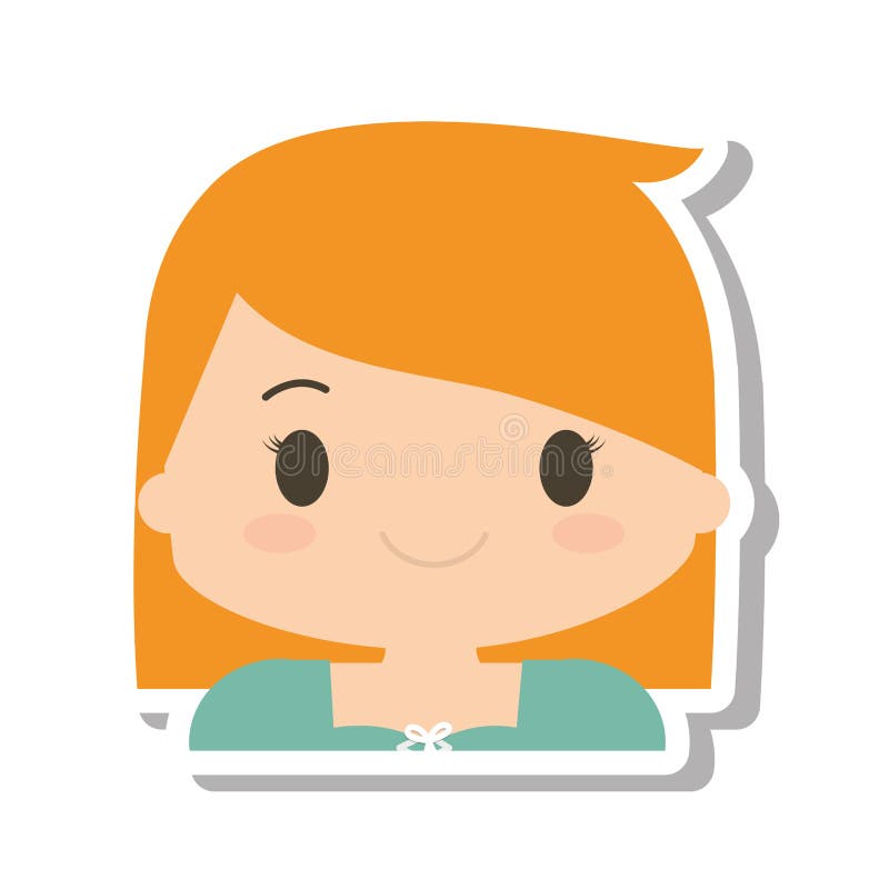 Happy Girl Character Avatar Stock Vector - Illustration of vector ...