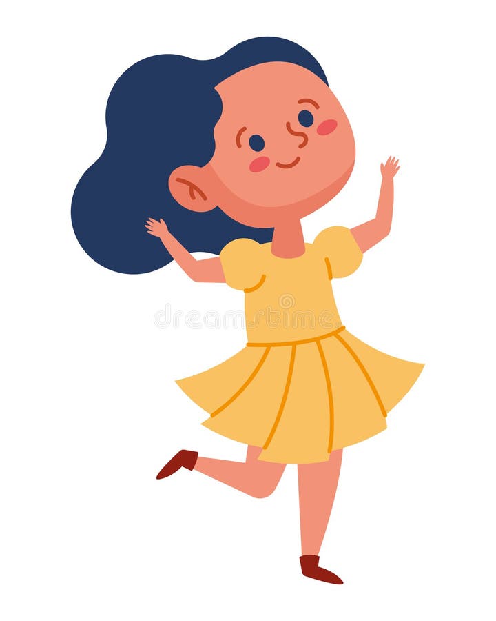 Happy girl dancing stock vector. Illustration of vector - 352381420