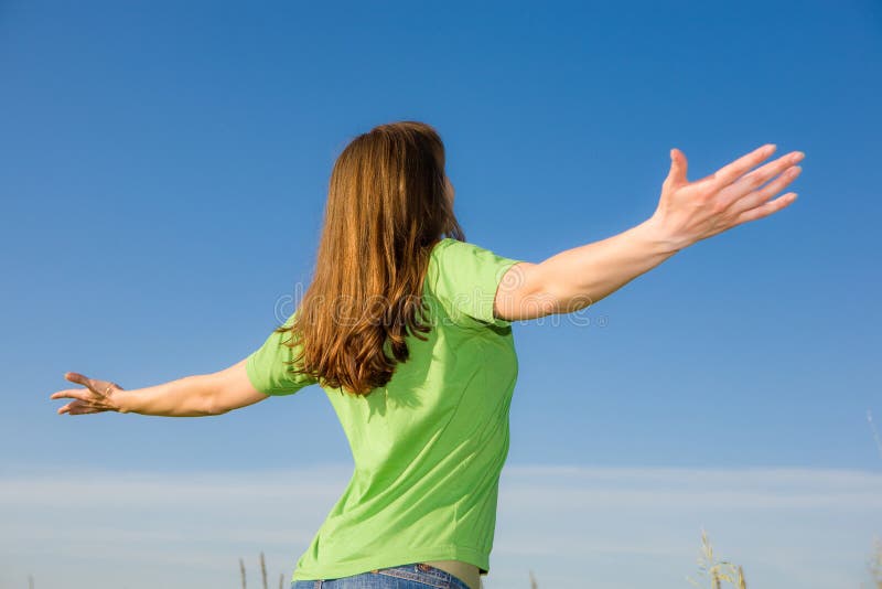Happy Girl Enjoying Sun Stock Image Image Of Sunny Emotion 8087377