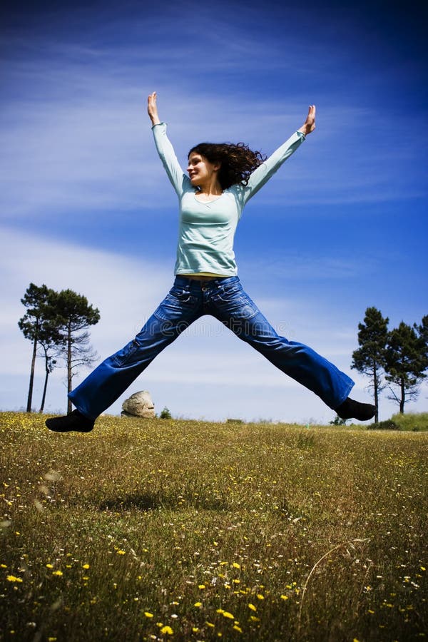 Happy girl in the field stock photo. Image of friendship - 2838190