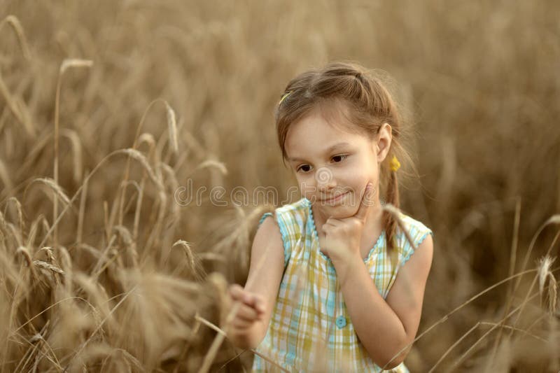 Happy girl in field stock image. Image of girl, grass - 43184447