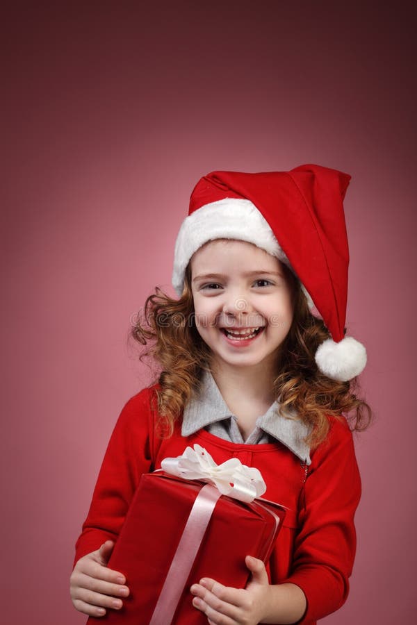 Happy girl with gift box stock image. Image of female - 17371465