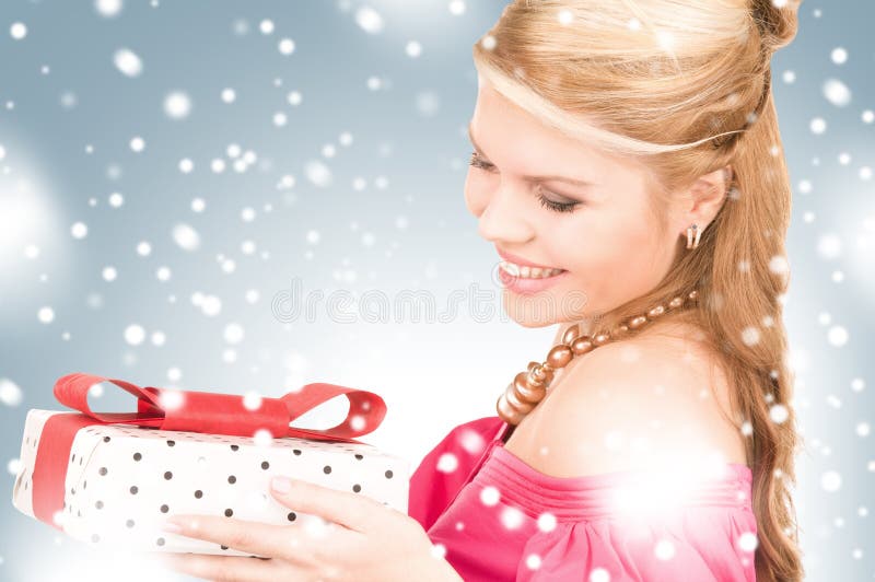 Happy girl with gift box stock image. Image of happy - 38615945