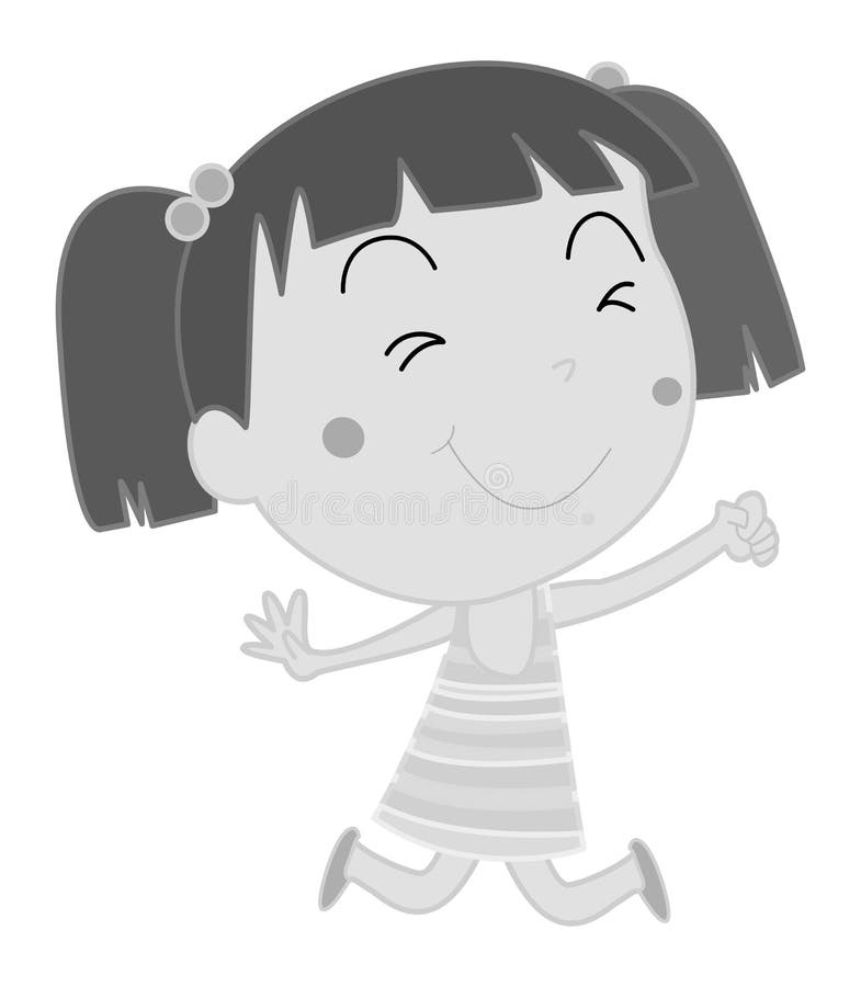 A Girl Jumping at the Wooden Bridge Stock Vector - Illustration of ...