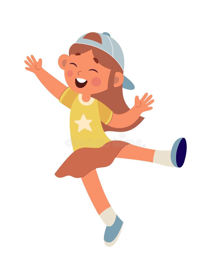 Happy Girl Jumping stock vector. Illustration of children - 273902562
