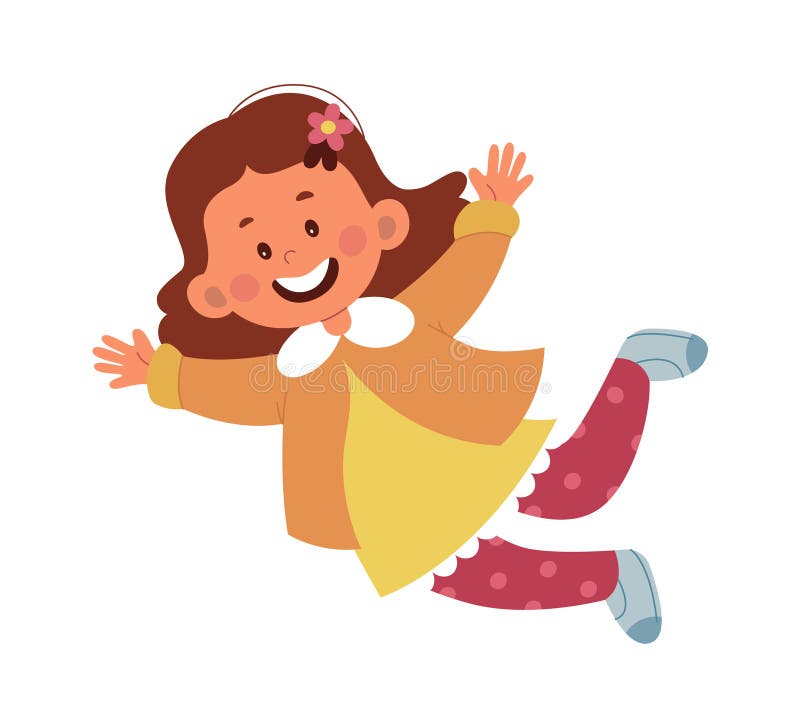 Happy Girl Jumping stock vector. Illustration of children - 273903040