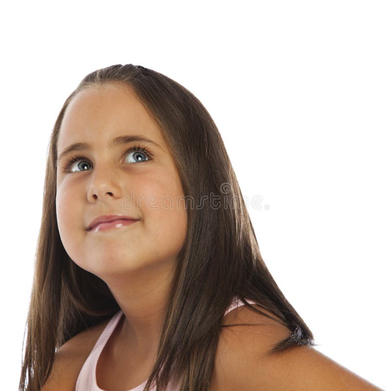 Happy girl looking up stock photo. Image of female, daughter - 20551168
