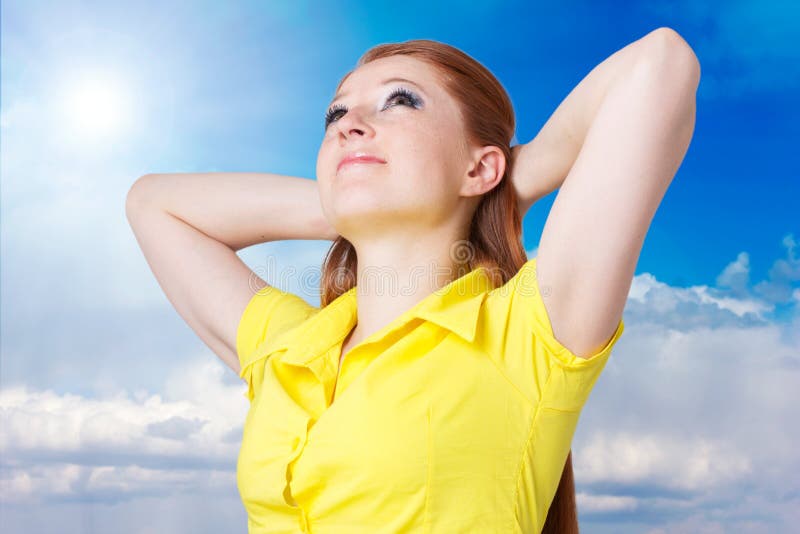 Happy girl outdoor stock image. Image of enjoyment, pretty - 25276373