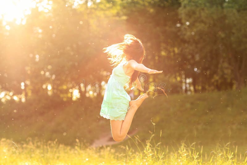 Girl in the Rays of the Setting Sun Stock Image - Image of beauty ...