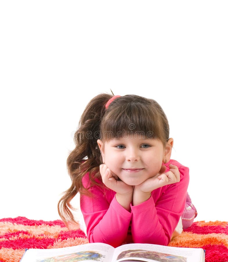 Happy girl reading book stock photo. Image of happiness - 23039396