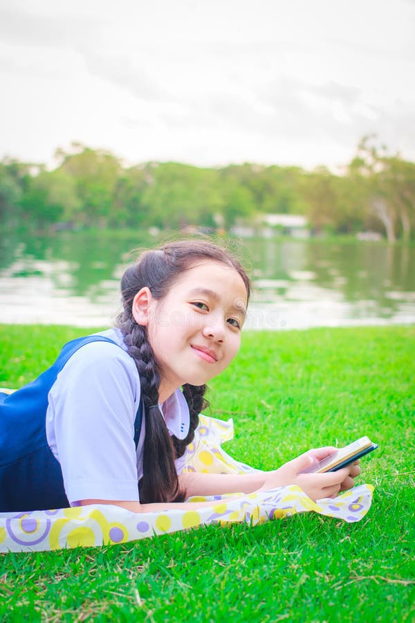 Happy Girl with School Uniform. Stock Image - Image of teenager, female ...