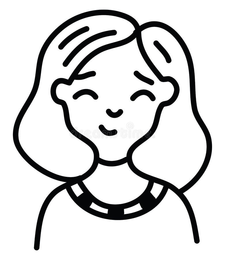 Happy Girl With Short Hair Icon Stock Vector Illustration Of Clip Adorable 259787059