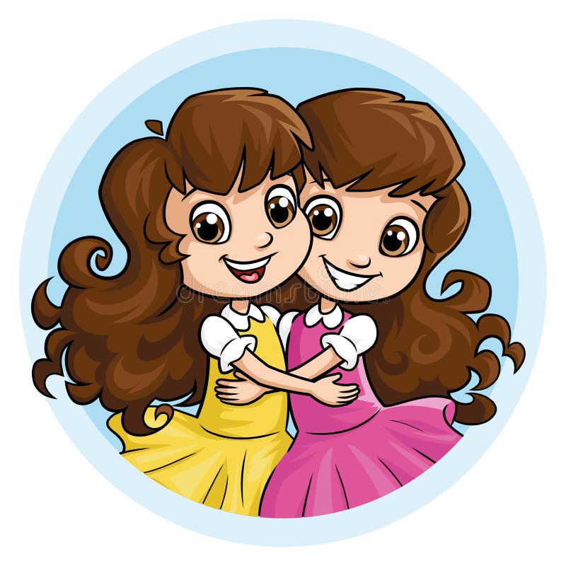 Hugging Sisters Stock Illustrations – 80 Hugging Sisters Stock ...