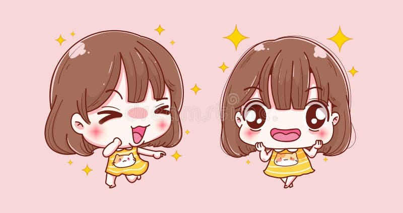 Happy Girl Smile and Character Design Stock Vector - Illustration of ...