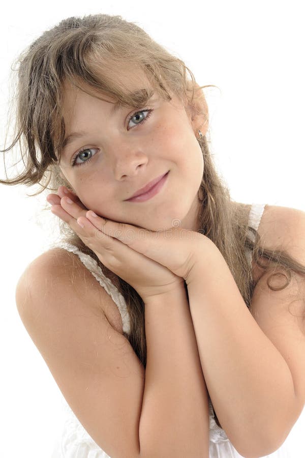 Profile of Happy Girl Smiling Stock Photo - Image of pretty, youth ...