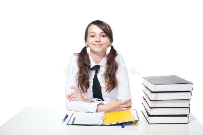 Happy girl study stock photo. Image of concept, exam - 16591916