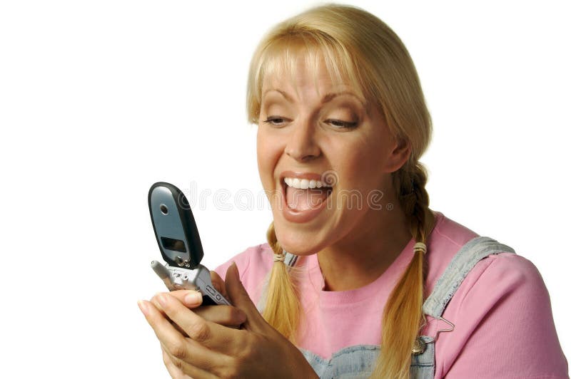 Happy Girl Texting Cell stock image. Image of electronic - 2979141