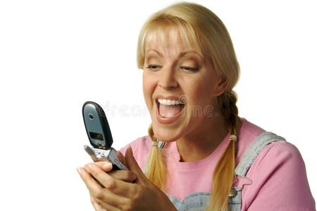 Happy Girl Texting Cell stock image. Image of electronic - 2979141