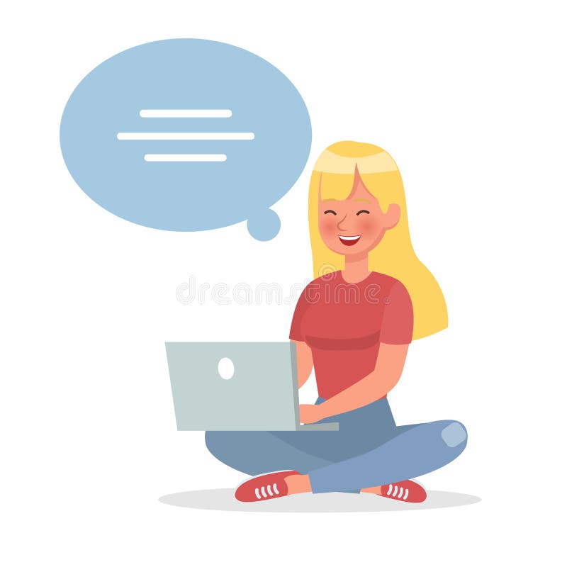 Happy Girl Thinking and Working Character Vector Design Stock Vector ...