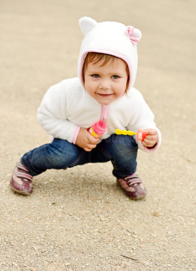 Happy girl on the walk stock image. Image of beautiful - 36201811