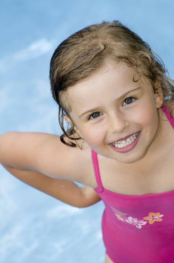 Happy girl in water stock image. Image of face, child - 10511323