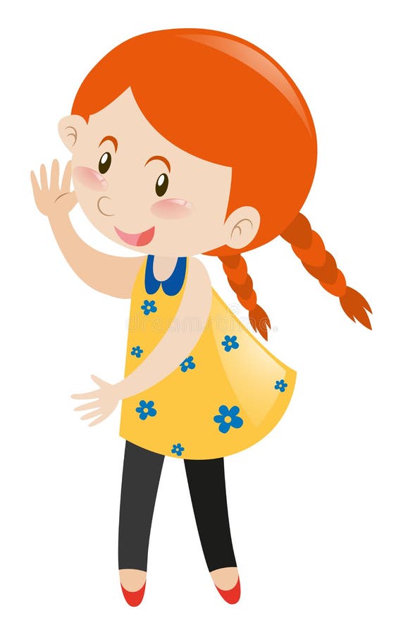 Happy girl waving hello stock vector. Illustration of clip - 78803145