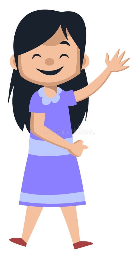Girl Waving Arms Vintage Illustration Stock Vector - Illustration of ...