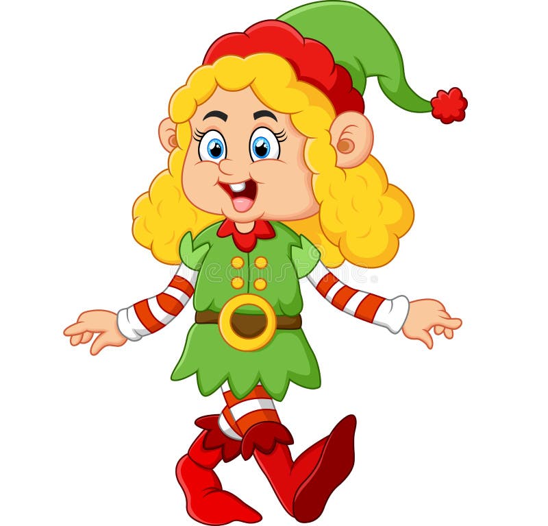 Happy Girl Wearing Elf Costume Stock Illustrations – 397 Happy Girl ...