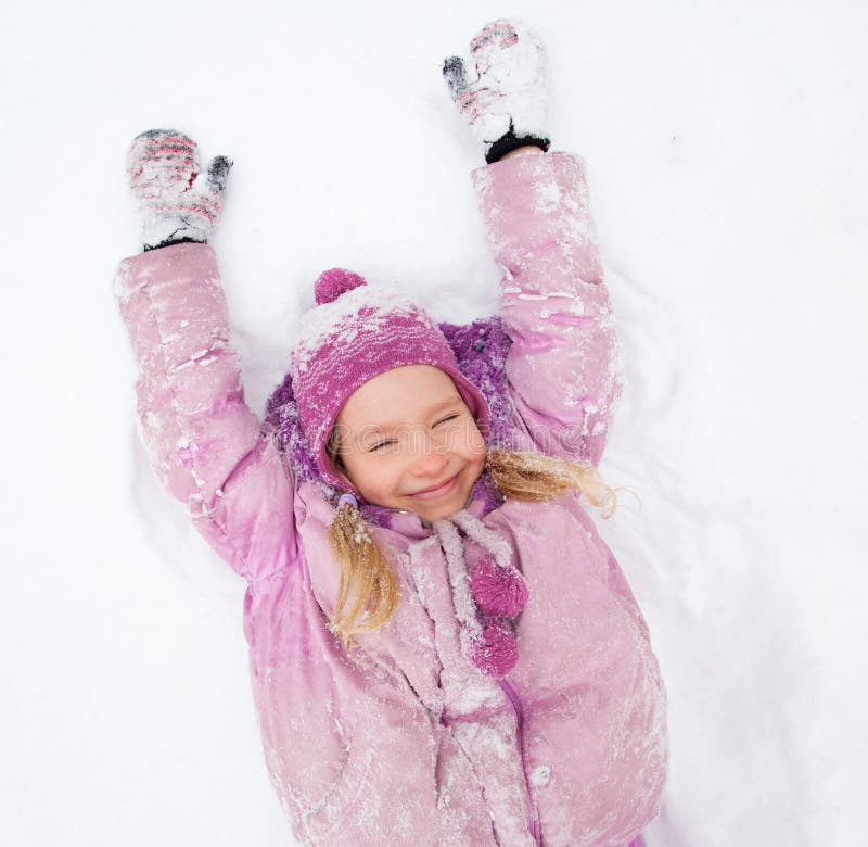 Happy girl in winter stock photo. Image of lifestyle - 61193760