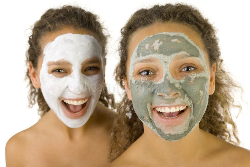 Girls with puryfying masks stock photo. Image of happiness - 3216326