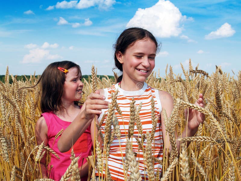 Happy Girls On A Field Picture. Image: 6228146