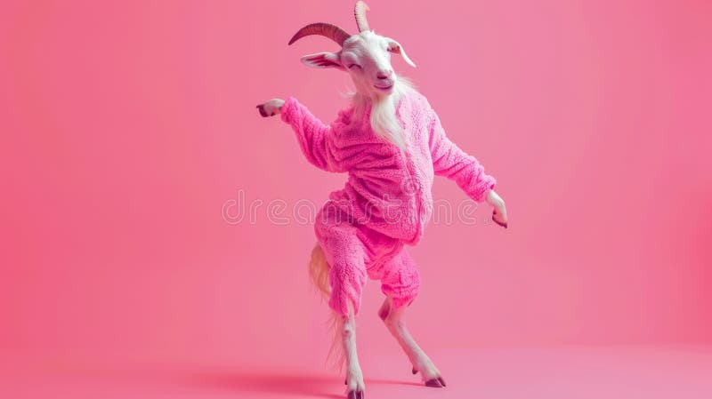 Happy Goat in Dancing on the Party Stock Illustration - Illustration of ...